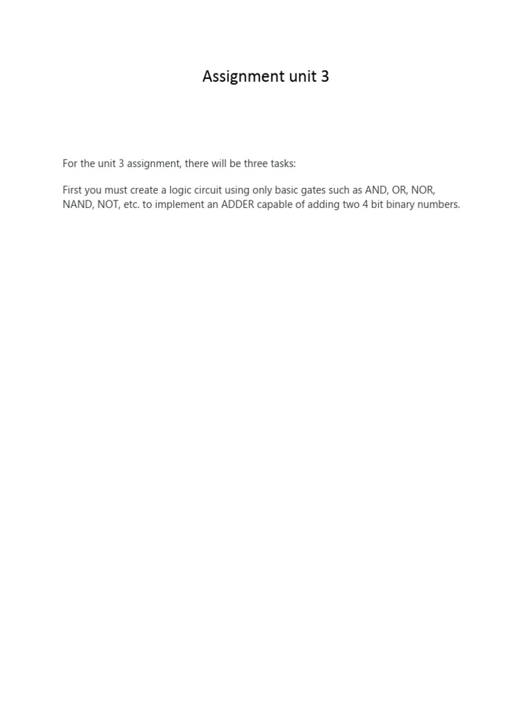 Assignment Unit 3 - With Answer | PDF | Computer Architecture | Electronic Circuits