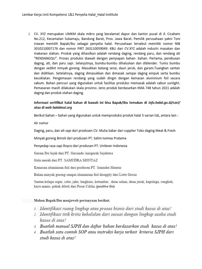 LK 1 & 2 - Contoh Sudah Terisi | PDF