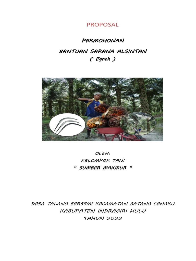 Proposal Bantuan Alsintan Kelapa Sawit | PDF | Teknologi & Rekayasa
