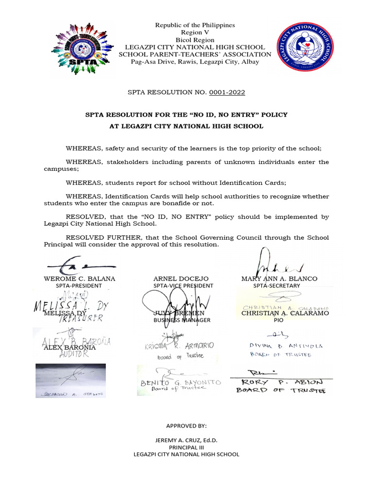 Spta Resolution 2022 2023 | PDF