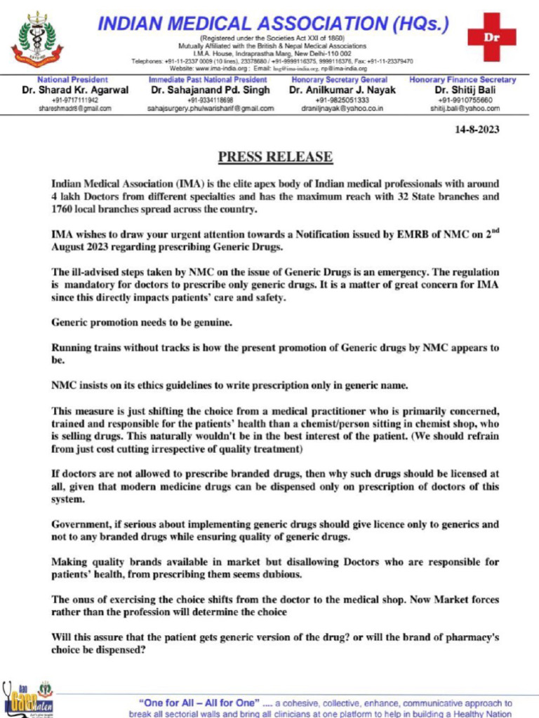 IMA PRESS RELEASE | PDF