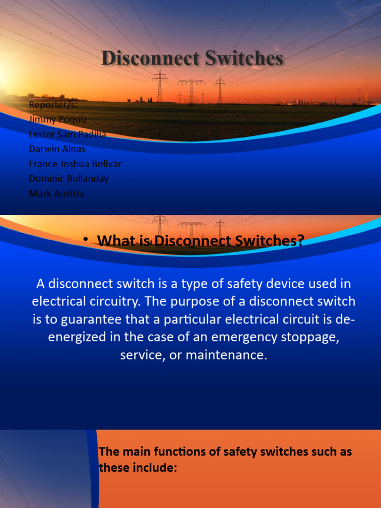 Disconnect Switches | PDF | Switch | Electrical Substation