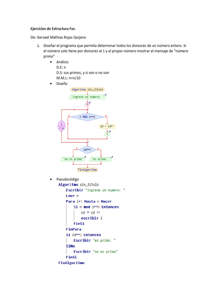 Ejercicios de Estructura For | PDF