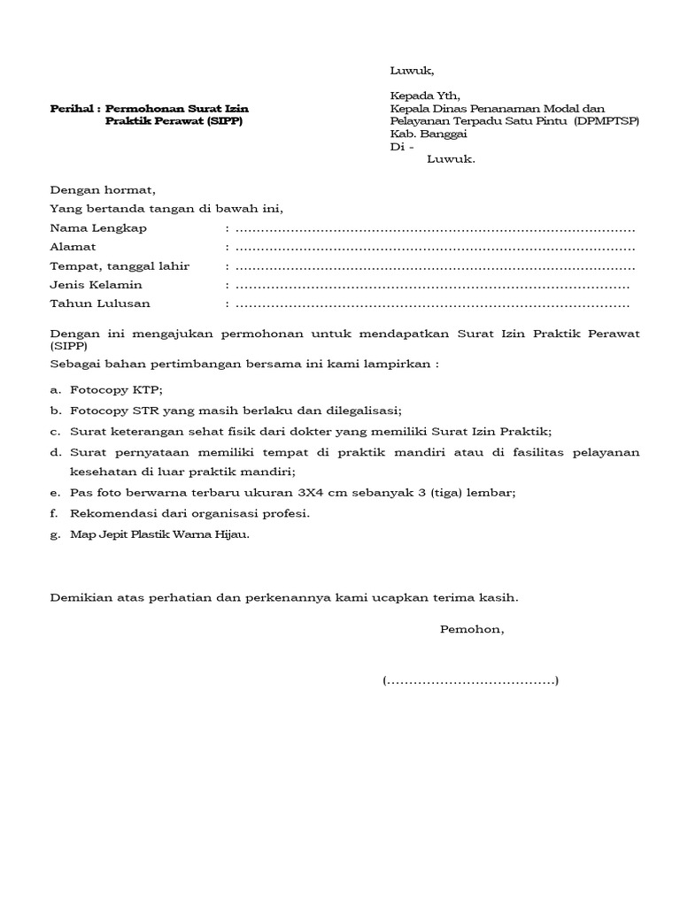 formulir-sip-perawat | PDF