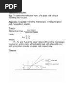 To Determine The Refractive Index Using Travelling Microscope | PDF | Refraction | Refractive Index