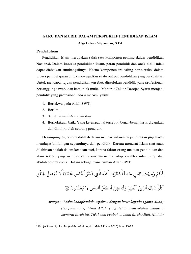 Guru Dan Murid Dalam Perspektif Pendidikan Islam | PDF | Sains & Matematika | Agama & Spiritualitas