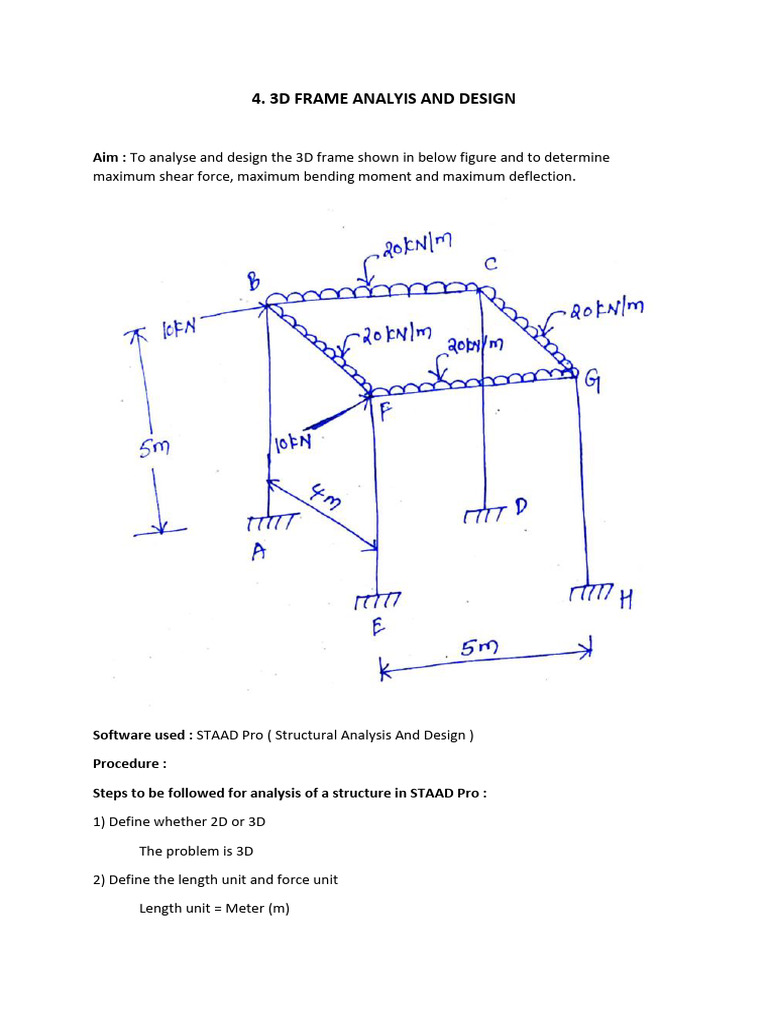 3D Frame Analysis and Design | PDF