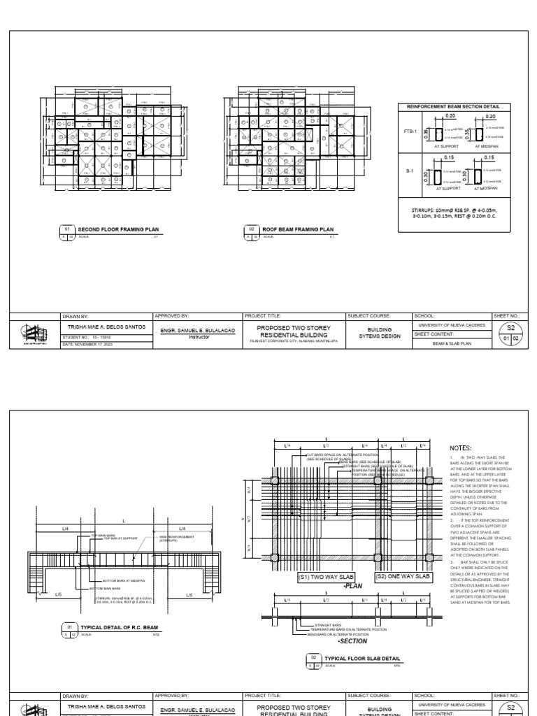 Beam & Slab Plan (Delos Santos) | PDF | Structural Engineering ...