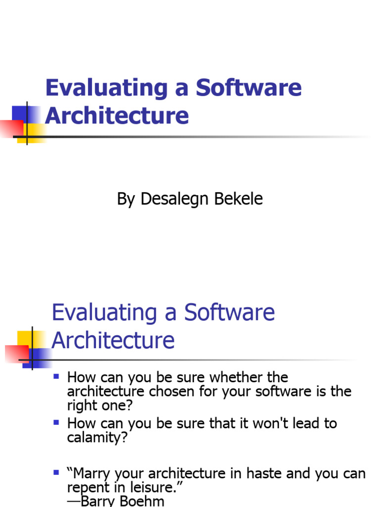 Bekele-Desalegn Evaluating A Software Architecture | PDF | Software Architecture | Evaluation