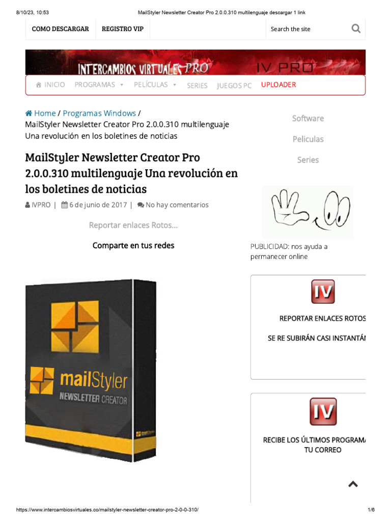 MailStyler Newsletter Creator Pro 2.0.0.310 Multilenguaje Descargar 1 ... MailStyler Newsletter Creator Pro 2.0.0.310 Multilenguaje Descargar 1 ...
