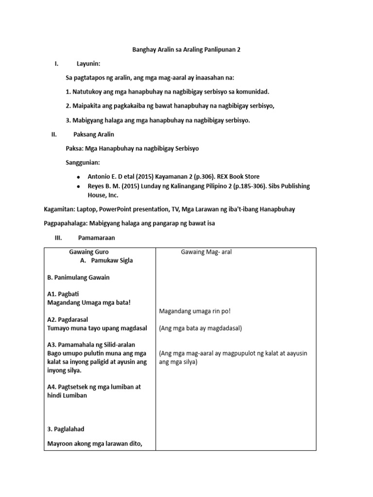 Detailed Lesson Plan in Aral Pan | PDF