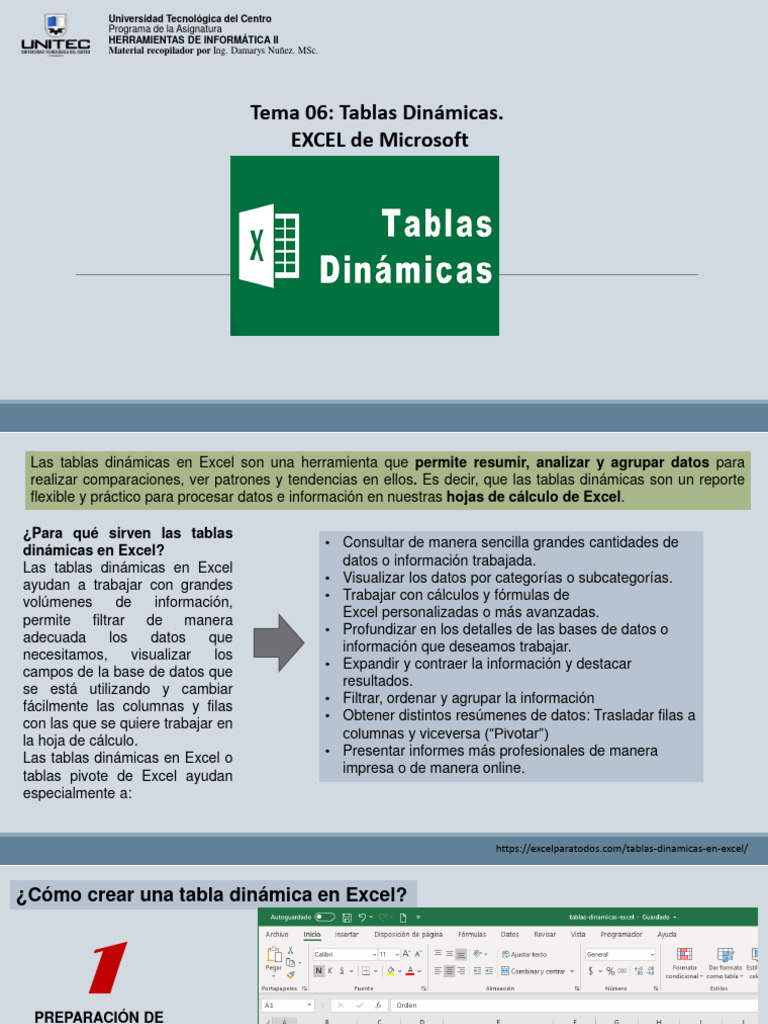 Tema06_TablasDinámicas | PDF | Microsoft Excel | Bases de datos