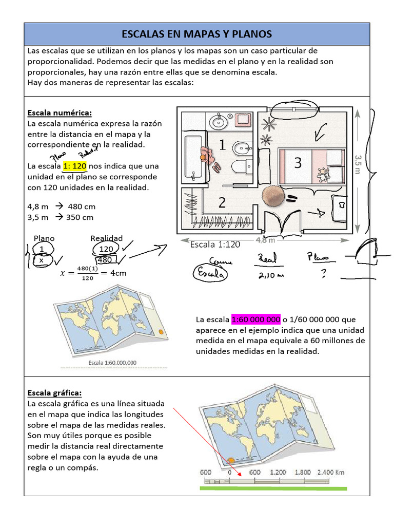 Escalas en Mapas y Planos: Tipos y Usos | PDF | Métodos y materiales de ...