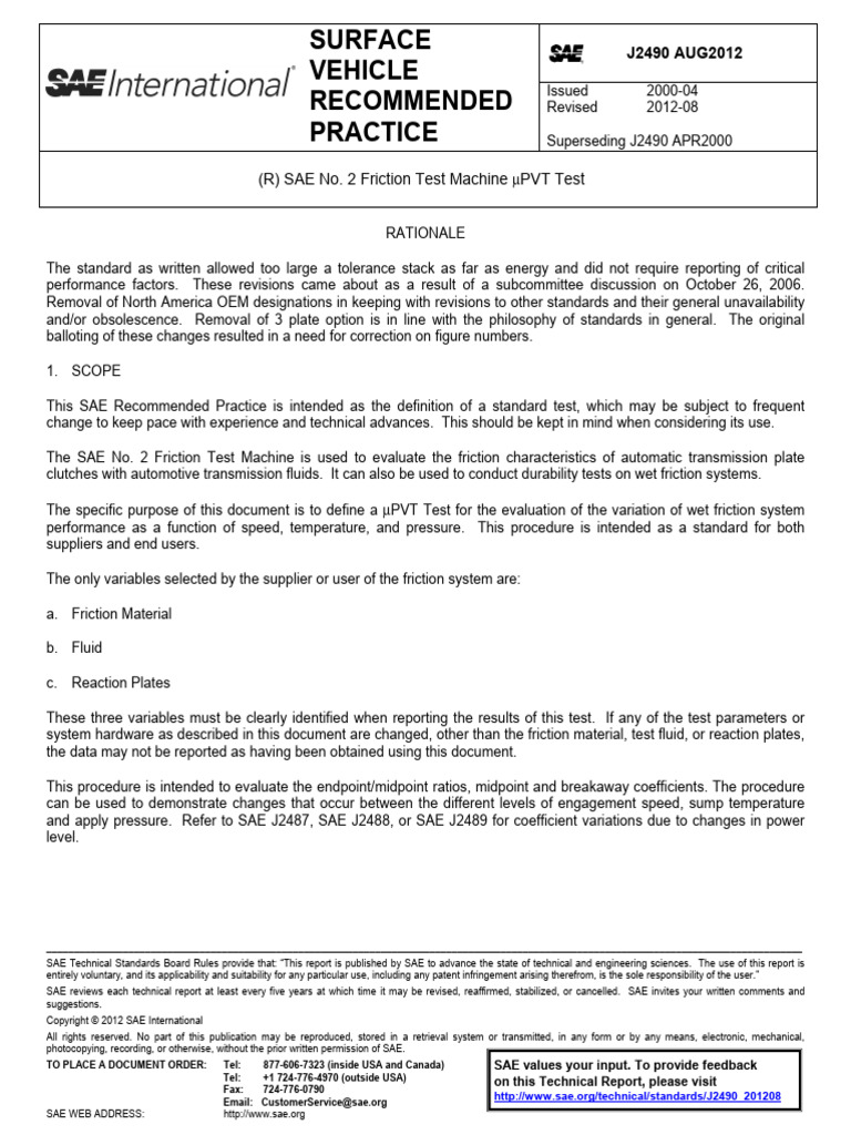 Sae J2490 - 201208 | PDF