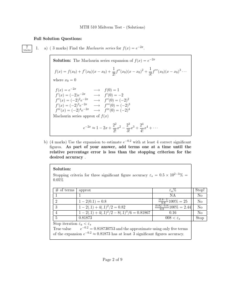 MTH 510-S22 Midp2 Sol | PDF | Applied Mathematics | Analysis
