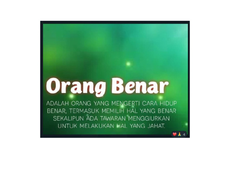 Orang Benar | PDF
