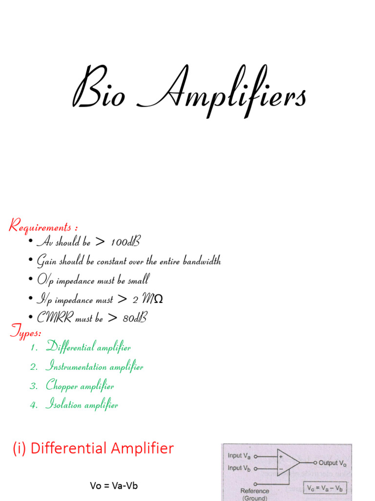 Types of Bio Amplifiers Explained | PDF