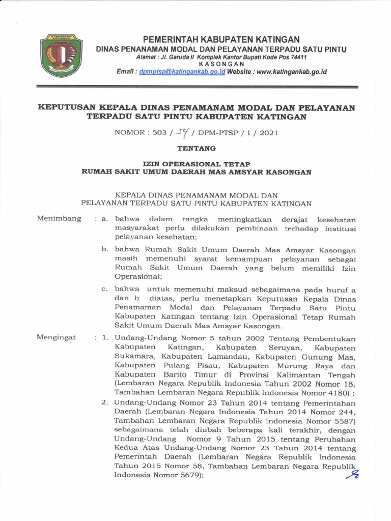 Izin Operasional RSMA 2021 | PDF Izin Operasional RSMA 2021 | PDF