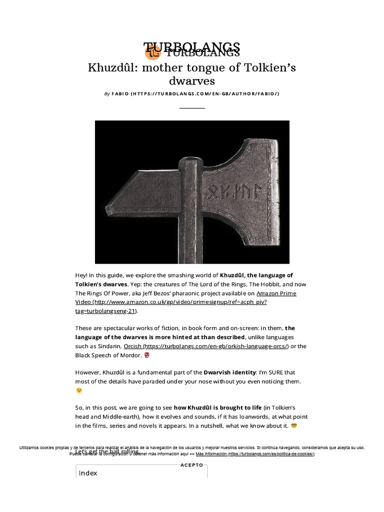 Khuzdûl: A Guide for Tolkien Fans | PDF | J. R. R. Tolkien | Middle ...