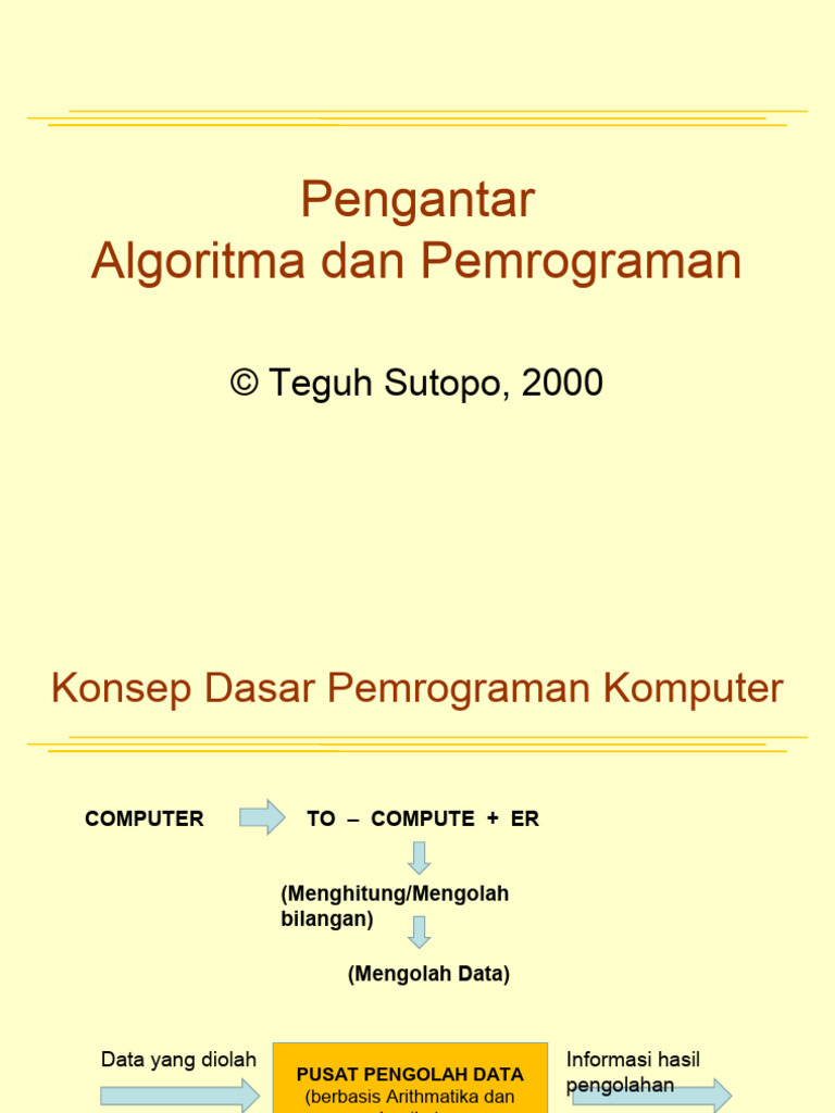 1 - Pengantar algoritma dan Pemrograman | PDF