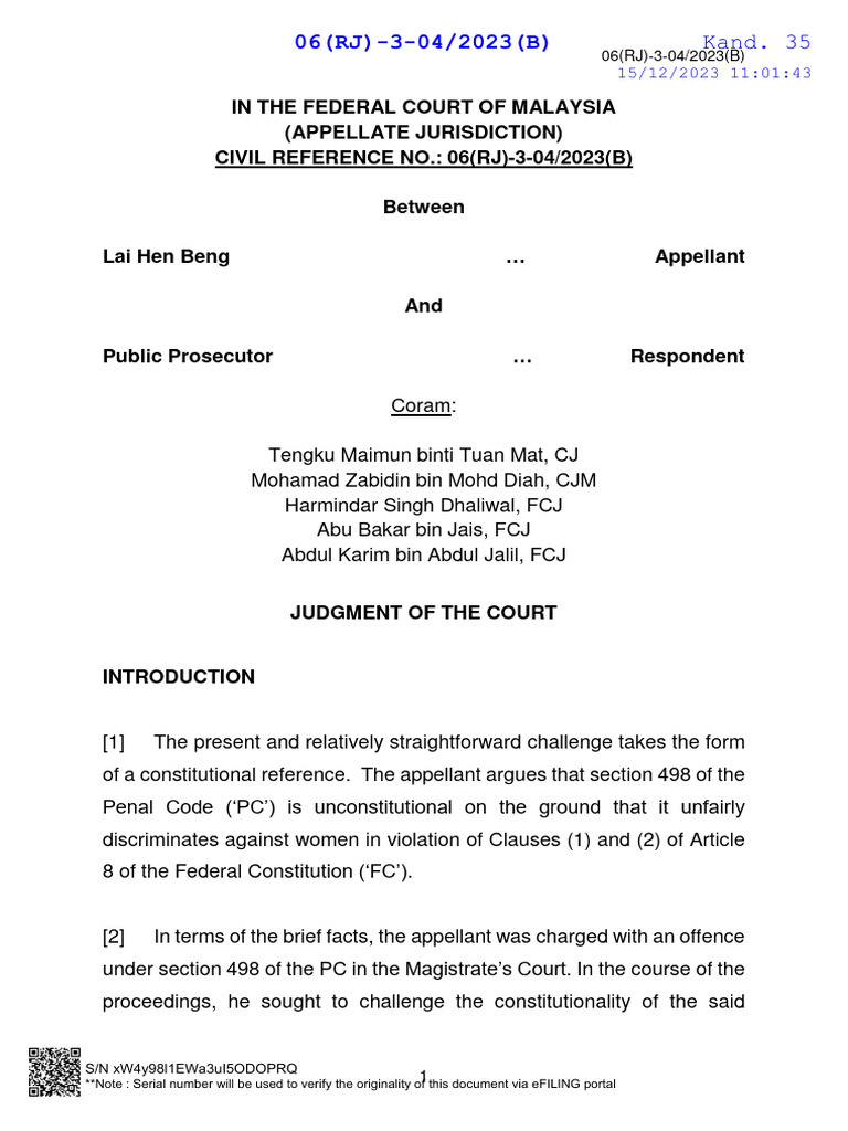 Final - Judgment Lai Heng Beng +@001 | PDF | Judgment (Law) | Constitution