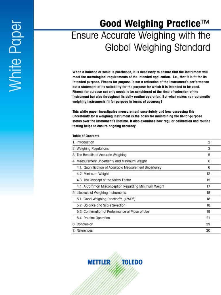 WP GWP Global Weighing Standard | PDF | Weighing Scale | Weight