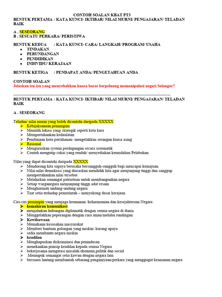 Soalan Lazim Kbat Sej | PDF