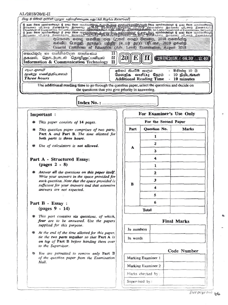2018 AL ICT English Paper 2 - Itguru | PDF | Operating System ...