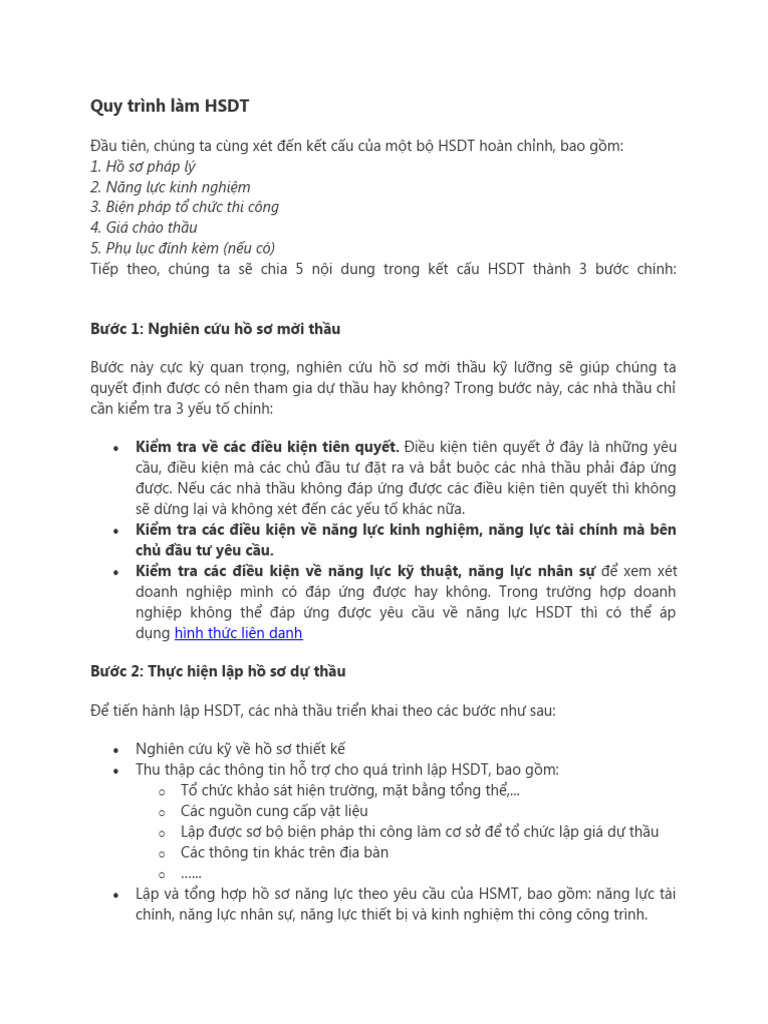 Quy Trình Làm HSDT | PDF