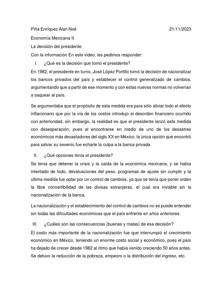 La Decisión Del Presidente | PDF