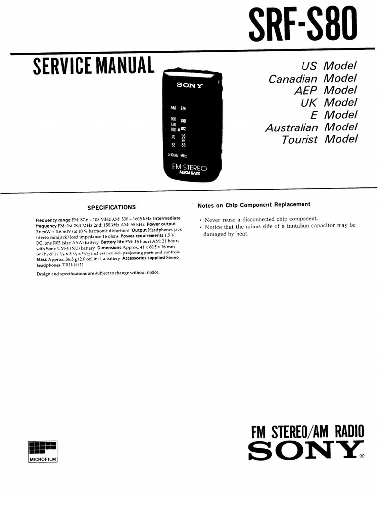 Sony srf-s80 SM | PDF