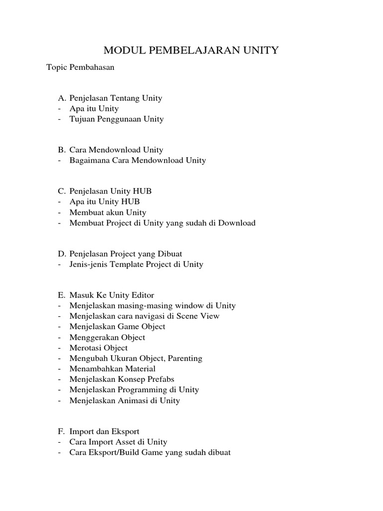 Modul Pengenalan Unity Basic | PDF
