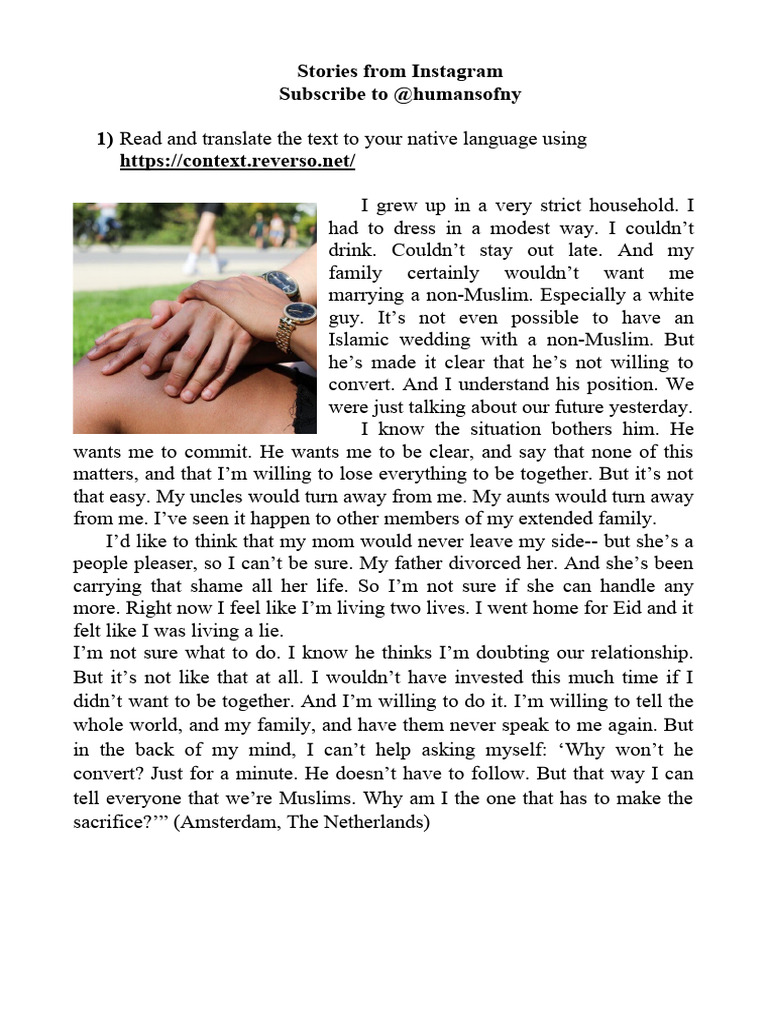 Stories From Instagram 1 Information Gap Activities Reading ...