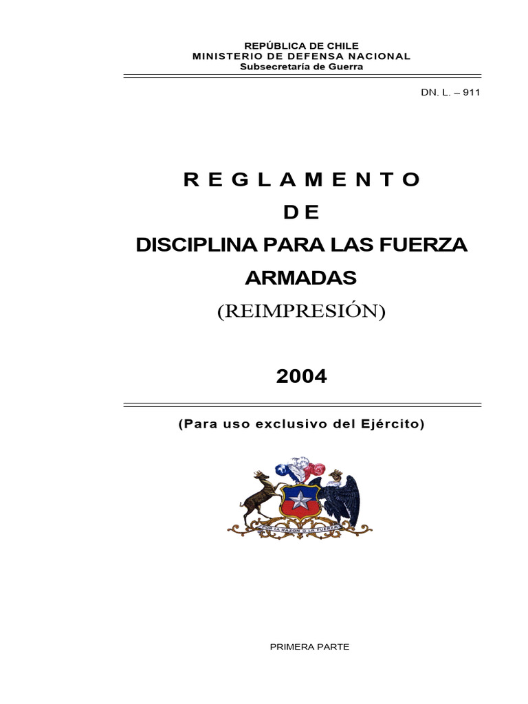 Dnl-911 Reglamento de Disciplina para Las FF - Aa. 2004 | PDF | Disciplinas | Personal (militar)