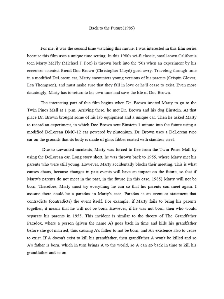 Back To The Future | PDF