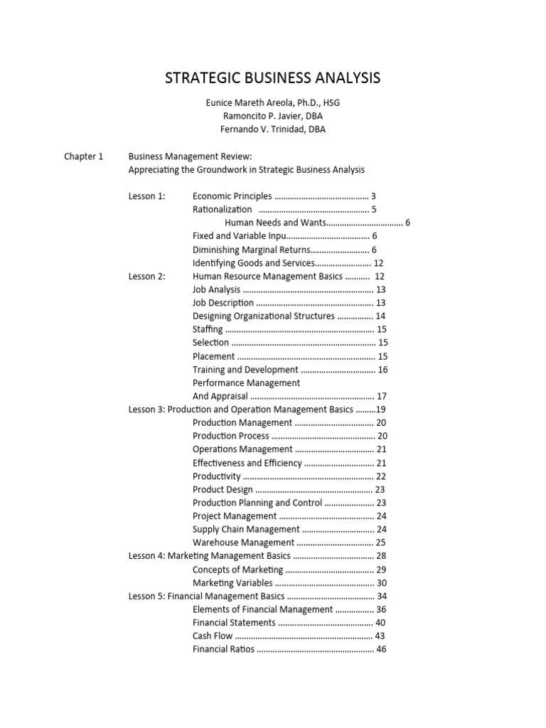 Strategic Business Analysis Overview | PDF