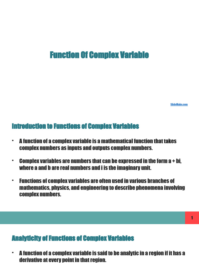 Function of Complex Variable | PDF | Complex Analysis | Complex Number