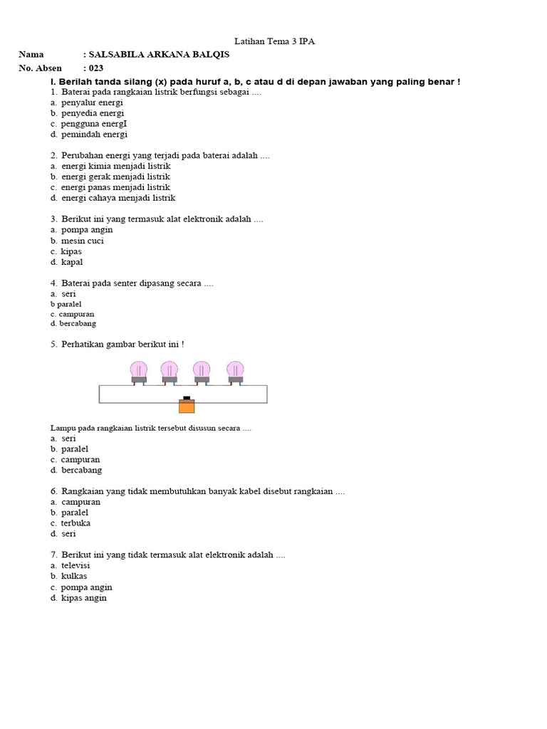 Latihan 4 IPA Caca | PDF | Metode & Bahan Ajar