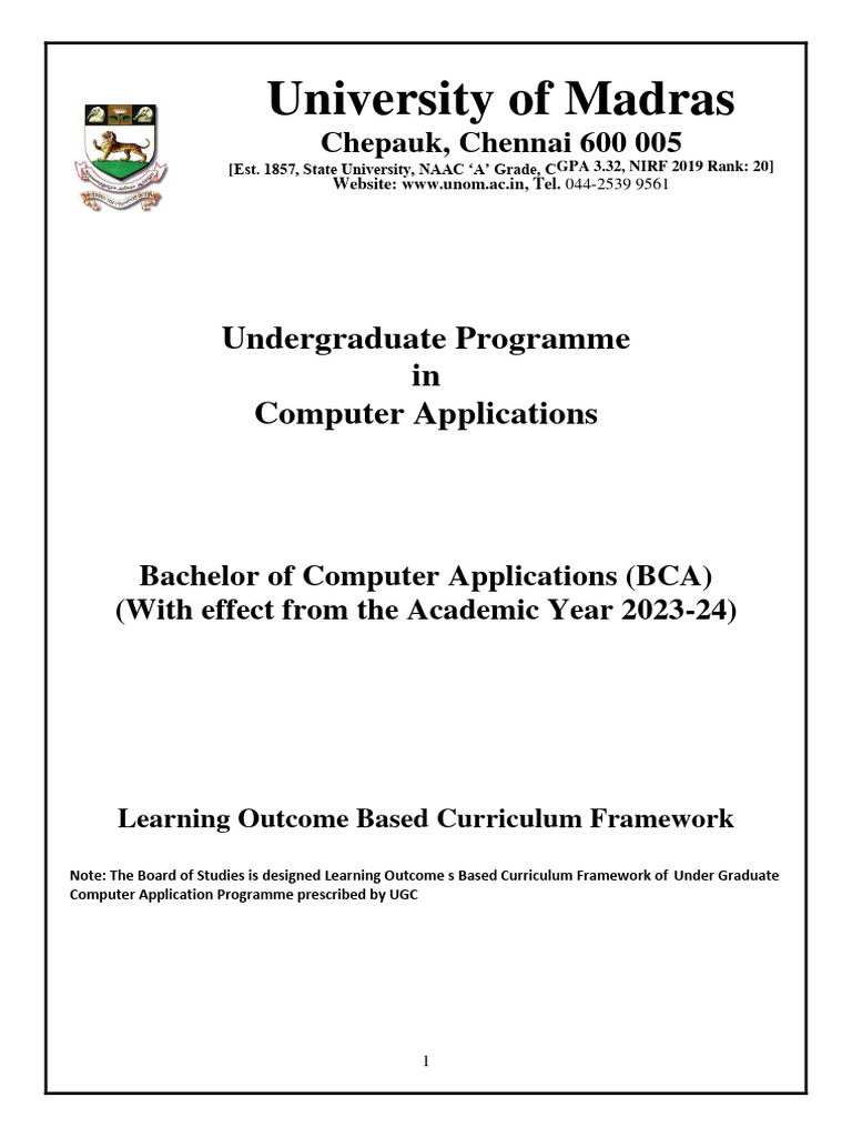 Bca Preamble | Download Free PDF | Science | Computer Science
