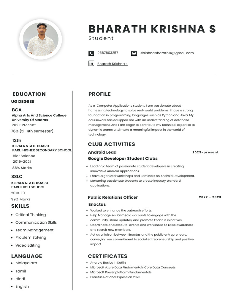 Resume - Bharath Krishna | PDF | Android (Operating System ... Resume - Bharath Krishna | PDF | Android (Operating System ...