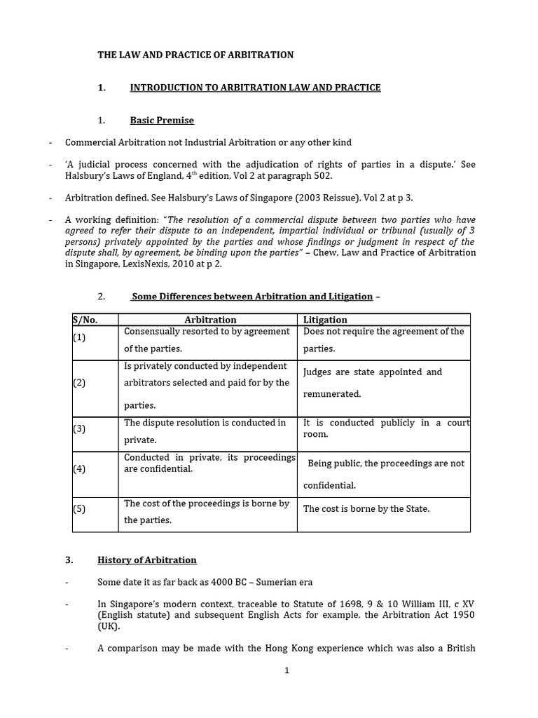 Arbitration Exam Notes (Edited) | PDF | Arbitration | Jurisdiction