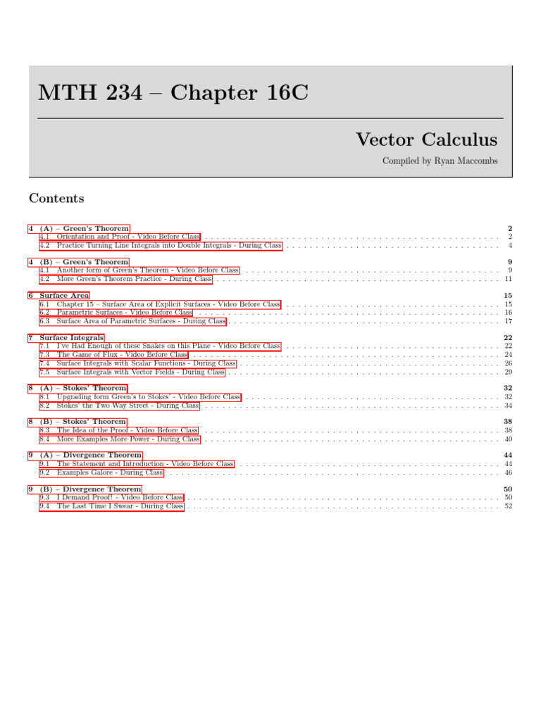 ch16 mth234 Studentc | PDF | Integral | Area
