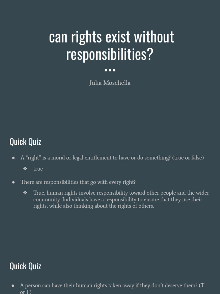 Rights and Responsibilities Explained | PDF | Rights | Human Rights