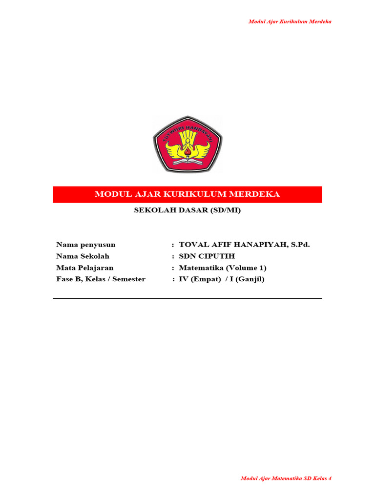 Unit 1 - MA Matematika Kls 4 | PDF