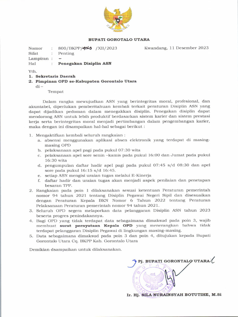 Penegakkan Disiplin Asn | PDF
