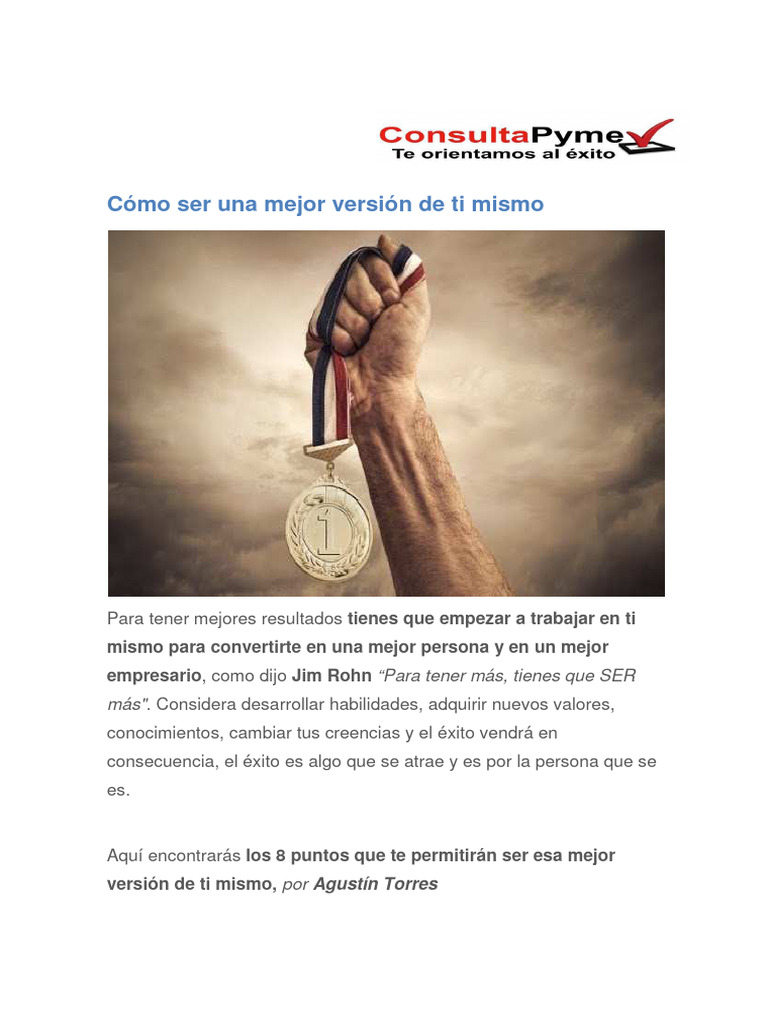 Como Ser Una Mejor Version de Ti Mismo | PDF