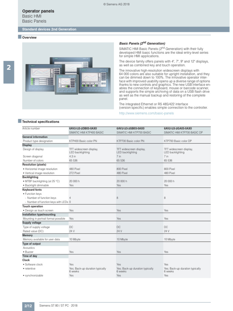 Basic HMI Basic Panels | Download Free PDF | Pixel | Display Resolution