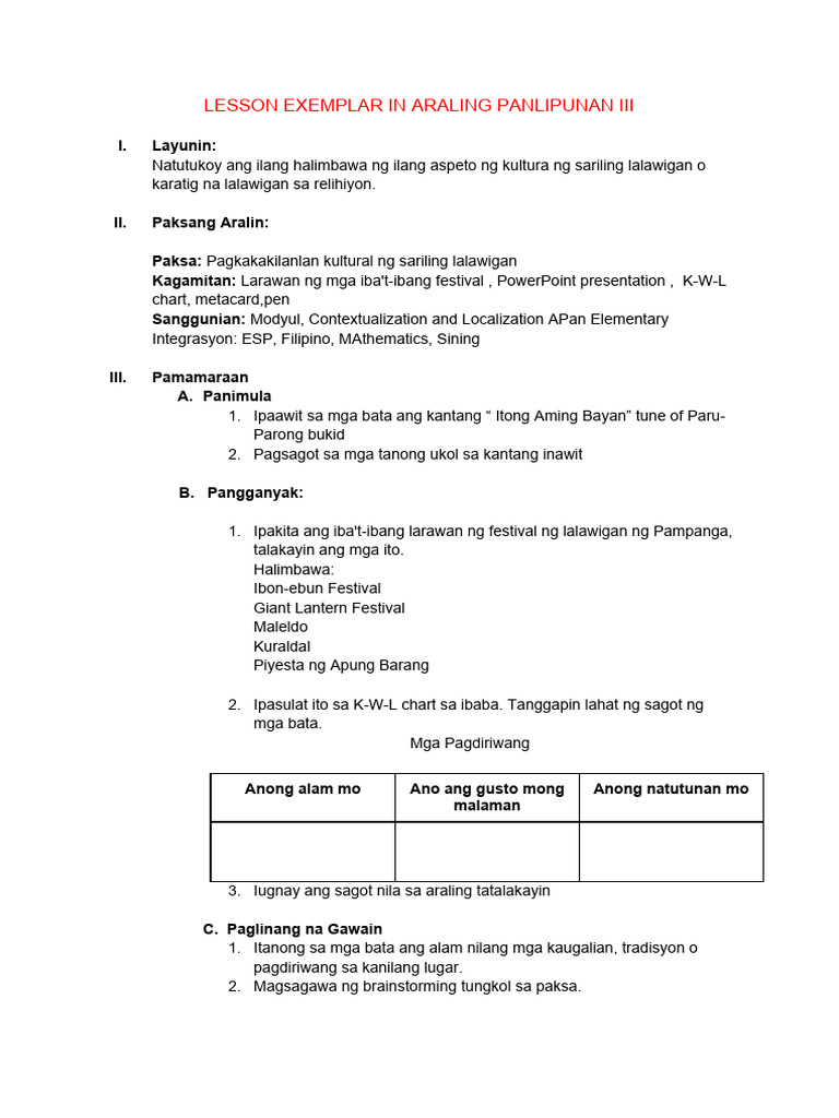 Lesson Plan APan G-III | PDF
