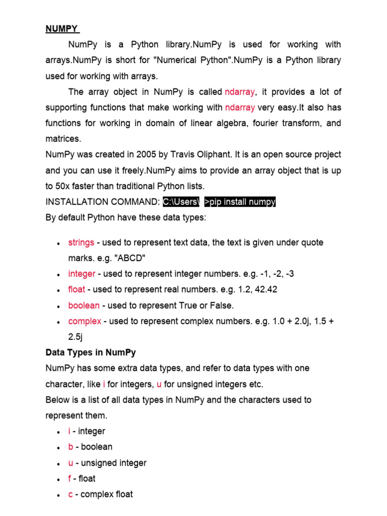 UNIT 3 Numpy and Pandas 1 | PDF
