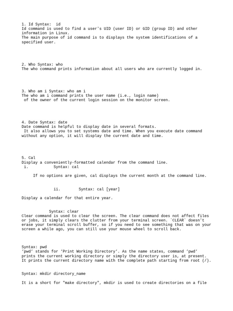 Linuxcommands Pdf Filename Directory Computing